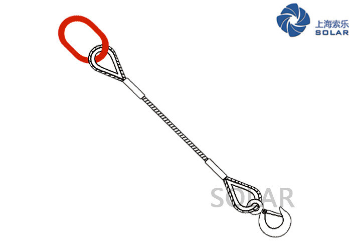 6*19W + IWR Both End Soft Eye Spliced Wire Rope Sling Single Leg 1/4" x 20'