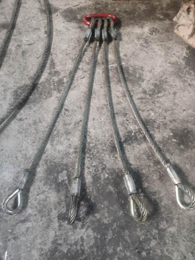 Synthetic Single Leg Wire Rope Sling End With Master Link And Safety Hook