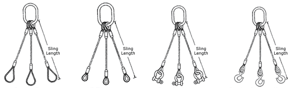 Marine Use 3 Leg Wire Rope Sling 6x36ws IWRC Super Cut Resistance