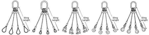 4 Leg Bridle Sling , Four Leg Wire Rope Sling With Long Service Life