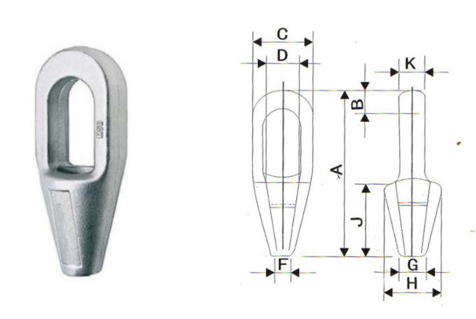 100% Breaking Load Crosby Closed Spelter Socket For Wire Ropes End
