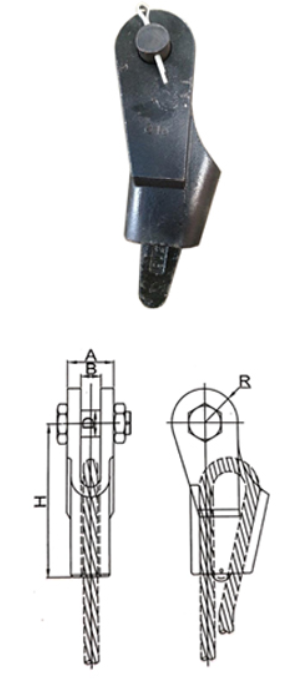Heavy Duty Wire Rope Fittings Cast Steel Wire Rope Clip Open Wedge Socket