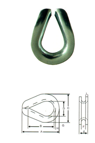 US Type Lifting And Rigging Hardware Heart Shaped Thimble G414 for Marine
