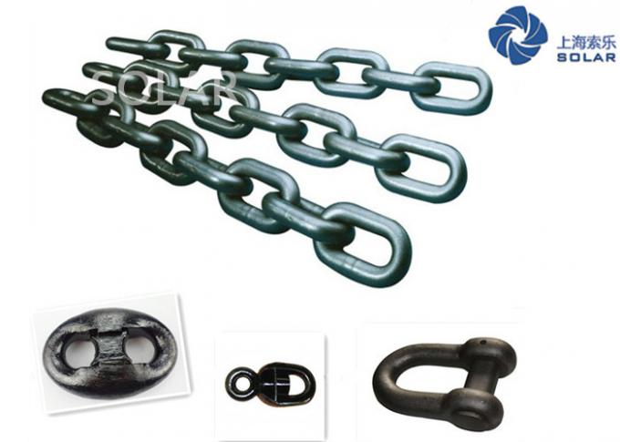 Marine Stud Link Anchor Chain , Galvanized Mooring Swivel Shackles